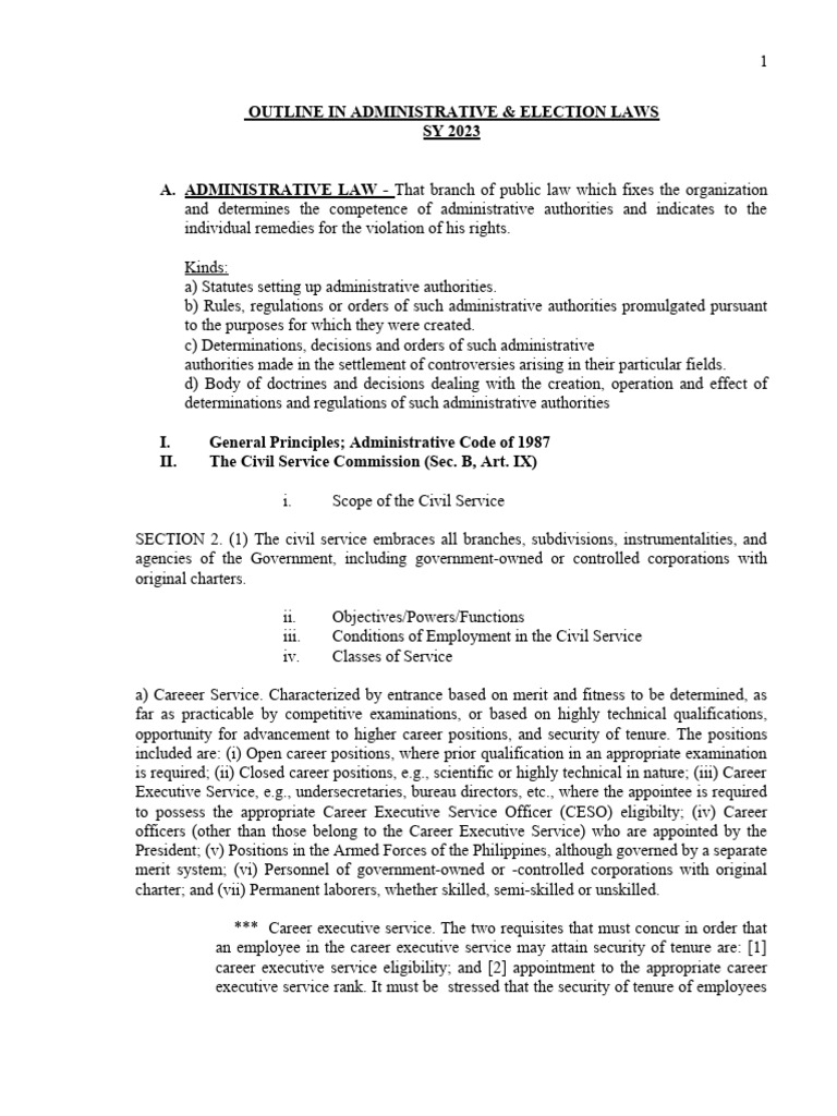 Administrative & Election Laws Overview | PDF | Mandamus | Impeachment