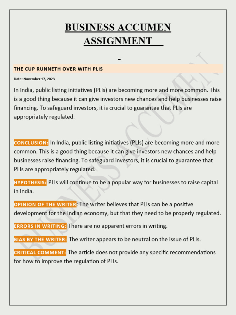Business Accumen Assignment Module 2 | PDF | Artificial Intelligence ...