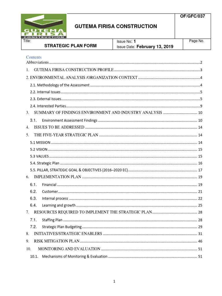 Final Base GFC Strategicl Plan 2016-2020 | PDF | Strategic Planning | Strategic Management