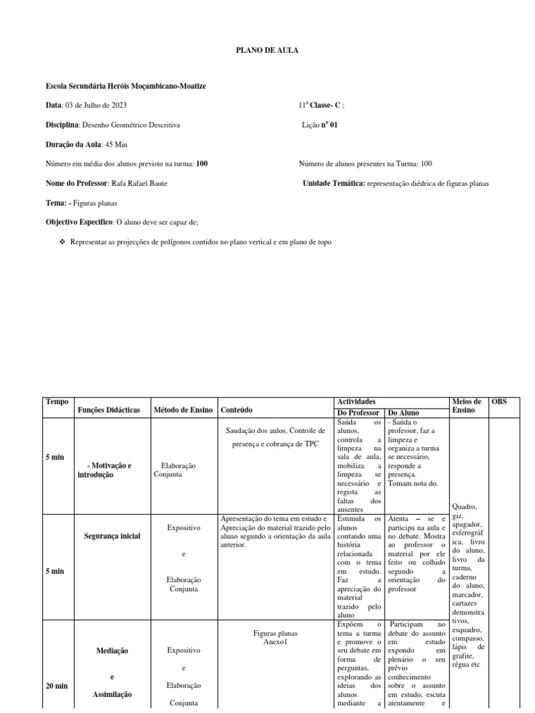 2023 Plano de Aula DGD Figuras Planas - Rafa | PDF | Triângulo | Polígono