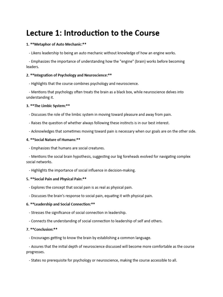 Notes of Neuroscience of Personal Excellence | PDF ...