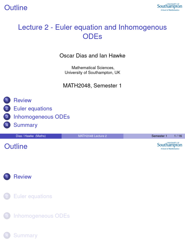 Lecture2 ODE | Download Free PDF | Ordinary Differential Equation ...
