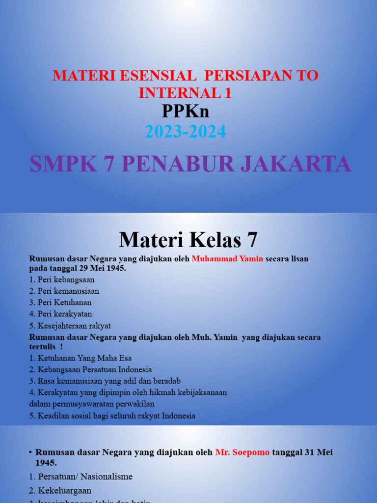 Ringkasan Materi To Internal p7 PPKN | PDF | Politik | Ilmu Sosial