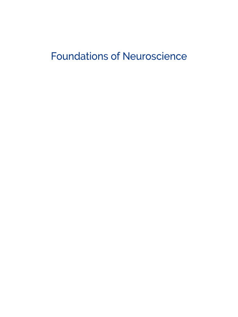Foundations of Neuroscience | PDF | Membrane Potential | Chemical Synapse