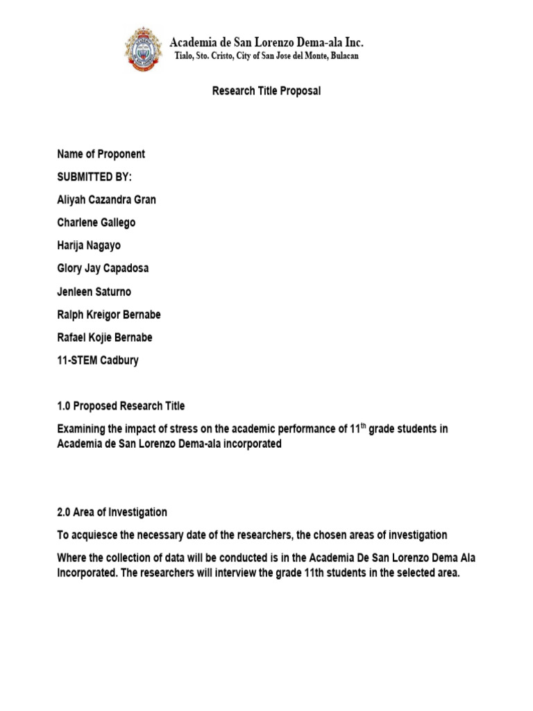 Research Proposal (2) | PDF | Mental Health | Stress (Biology)