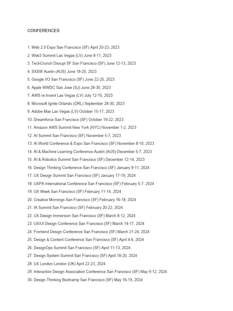 CONFERENCES | PDF | Artificial Intelligence | Intelligence (AI) & Semantics