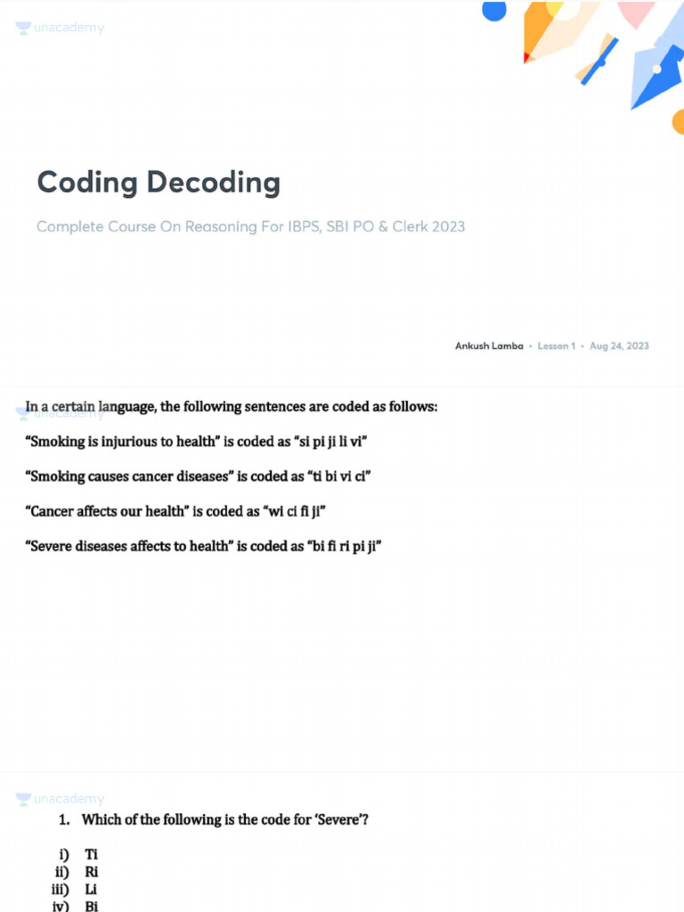 Coding Decoding No Anno | PDF