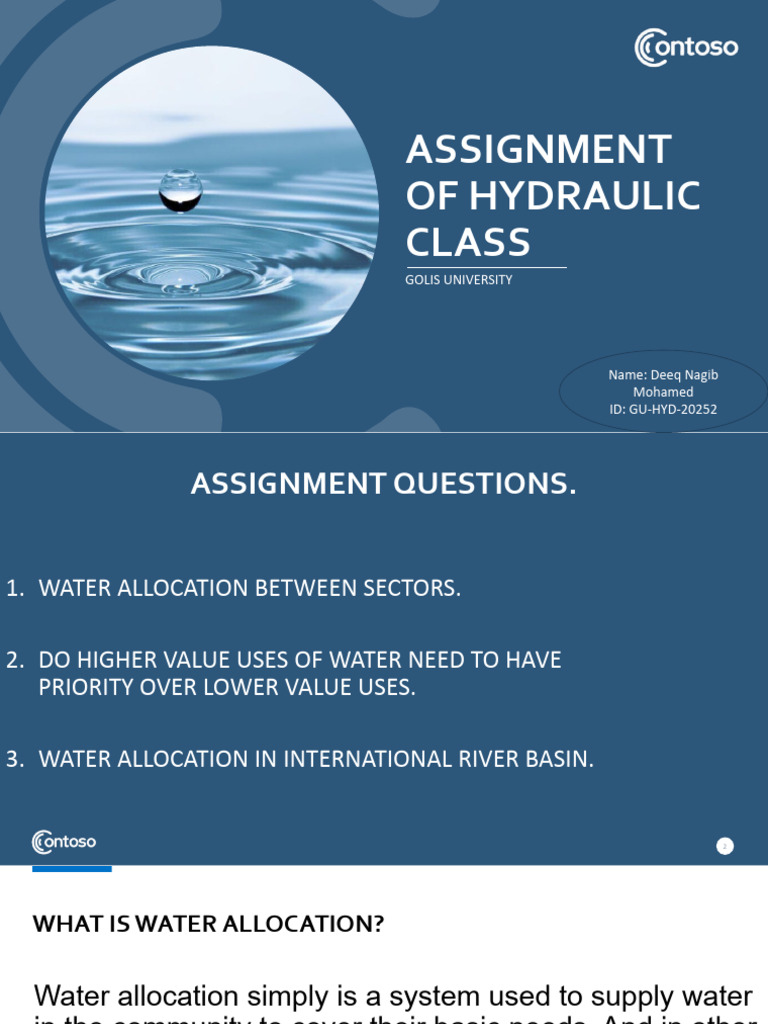 Assignment of Hydraulic Class | PDF | Water | Agriculture