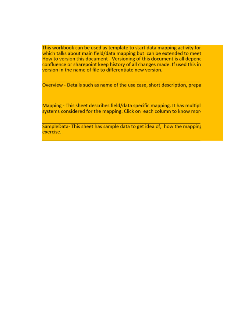 Integration Data Mapping Template v1 | PDF | Microsoft Excel ...