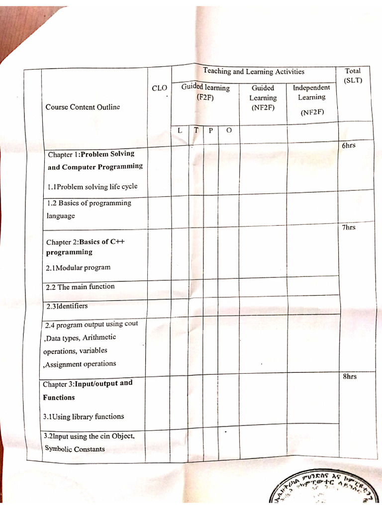 C++ Course Outline | PDF