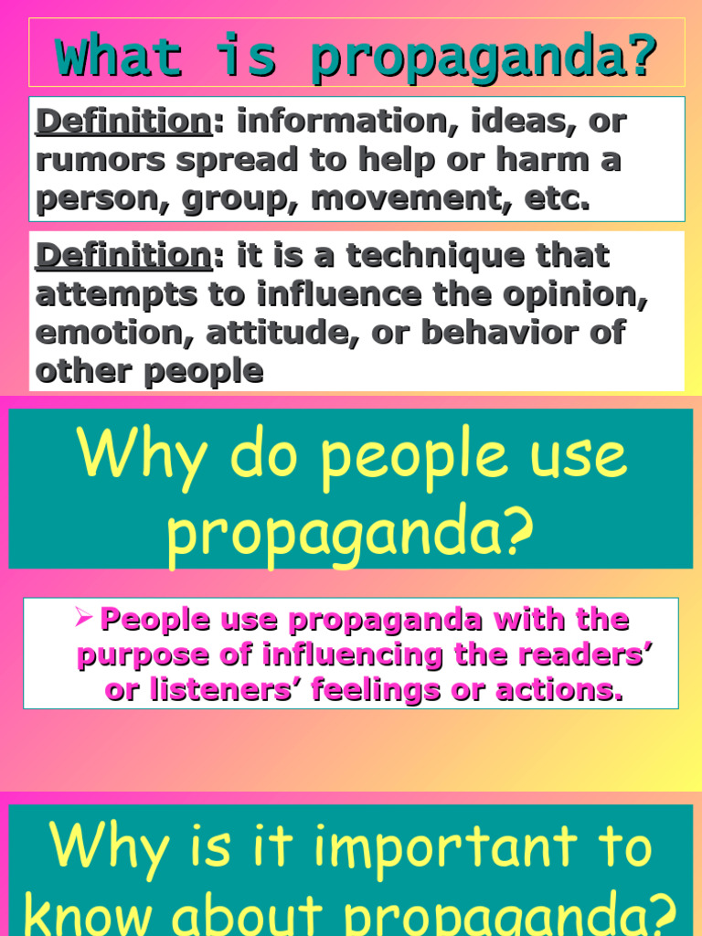 Propaganda Techniques | PDF | Propaganda | Ignorance