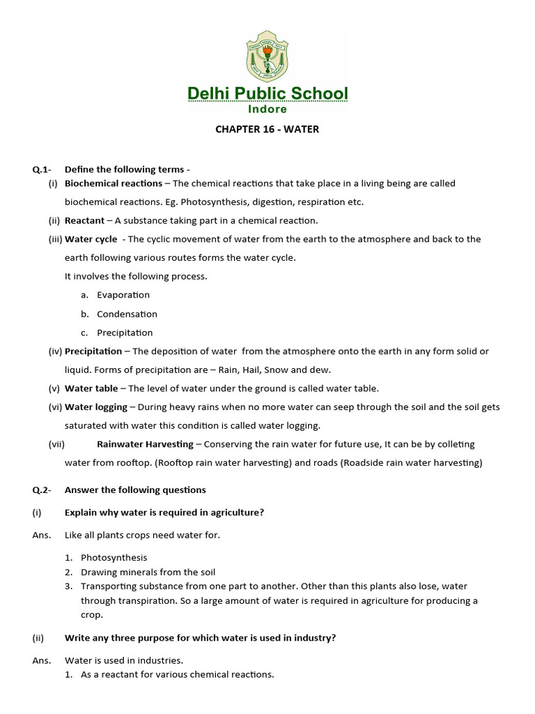 Chapter - 16 Water | PDF | Humidity | Water