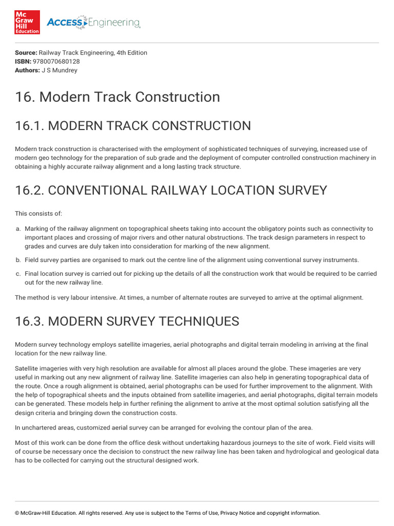 Modern Techniques in Track Construction | PDF | Crane (Machine ...