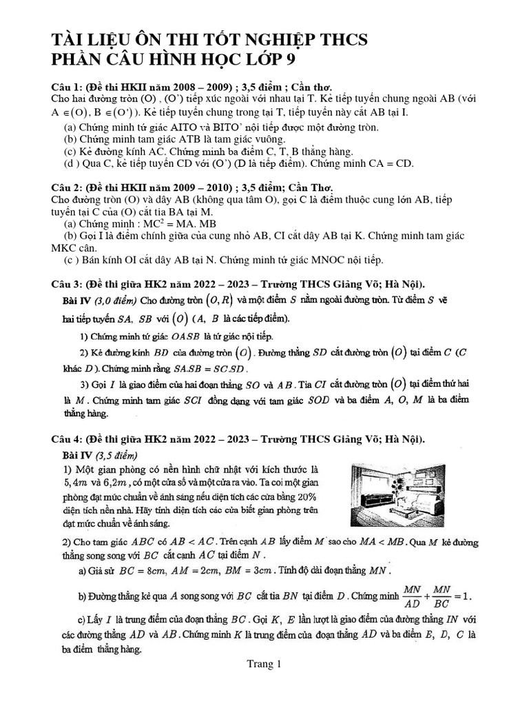 Cac de Luyen Thi Tuyen Sinh 10 | PDF