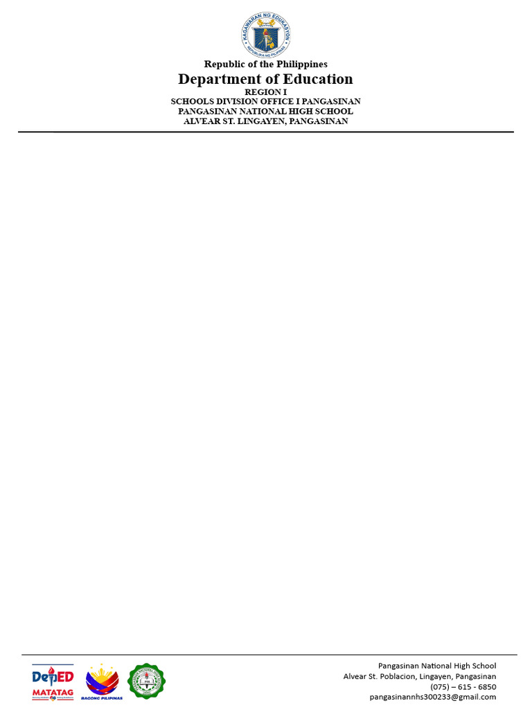 Header - Footer (Portrait) For School Documents Sy 2023-2024 | PDF