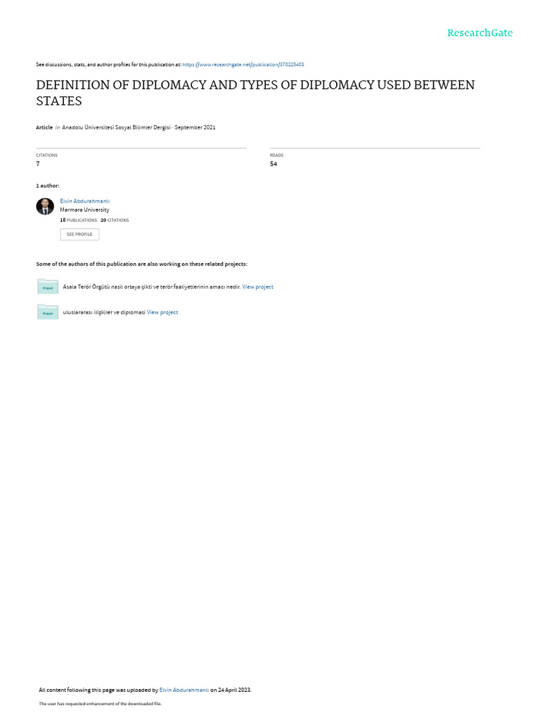 Diplomacy and Types of Diplomacy | PDF | Diplomacy | Palestine ...