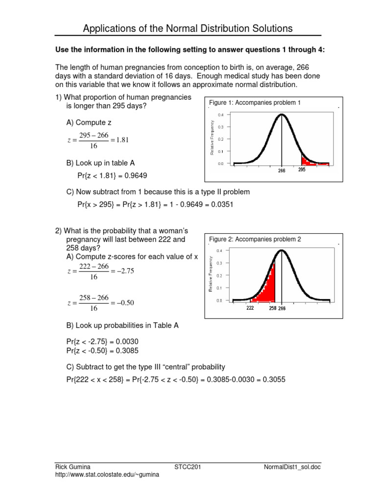 NormalDist1 Sol | PDF | Standard Score | Statistics