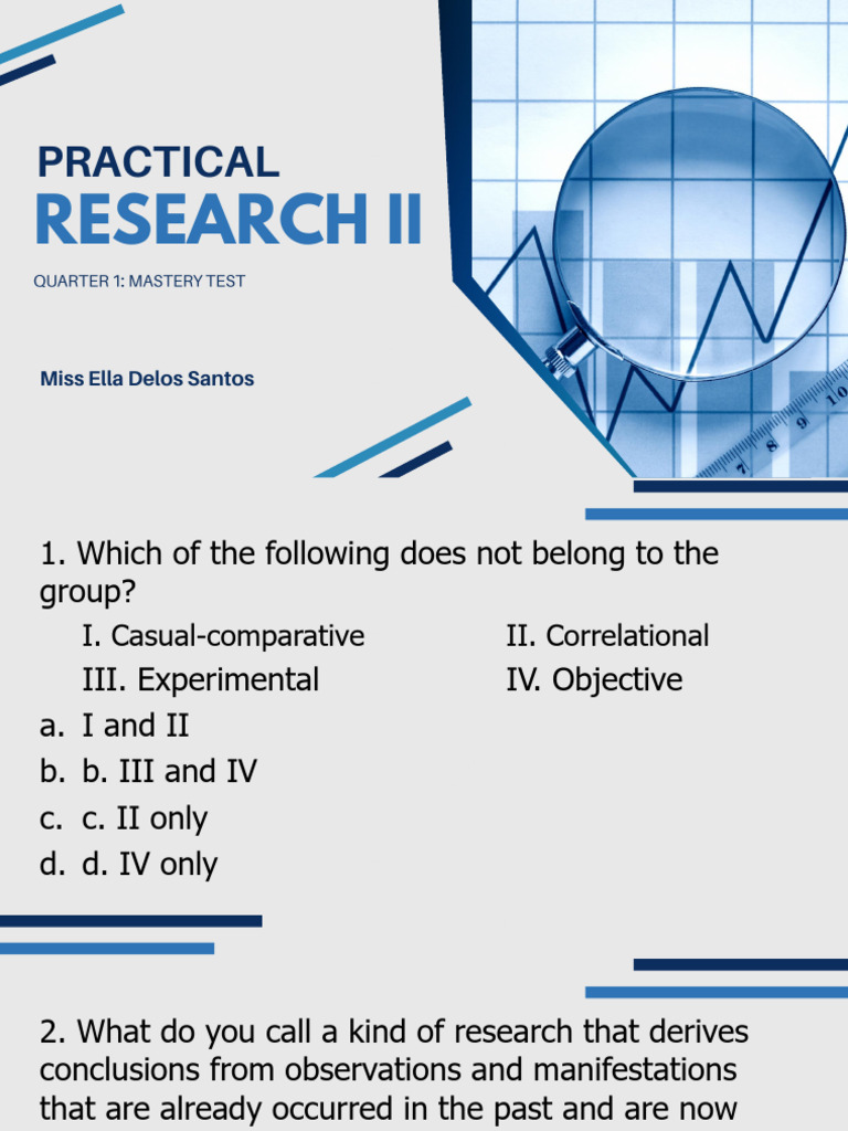 Research II Mastery Test Overview | PDF | Experiment | Scientific Method