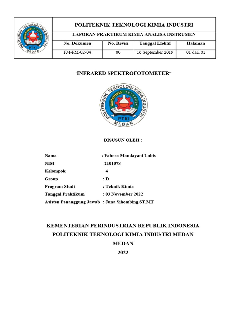 Praktikum Spektrofotometer Infrared | PDF