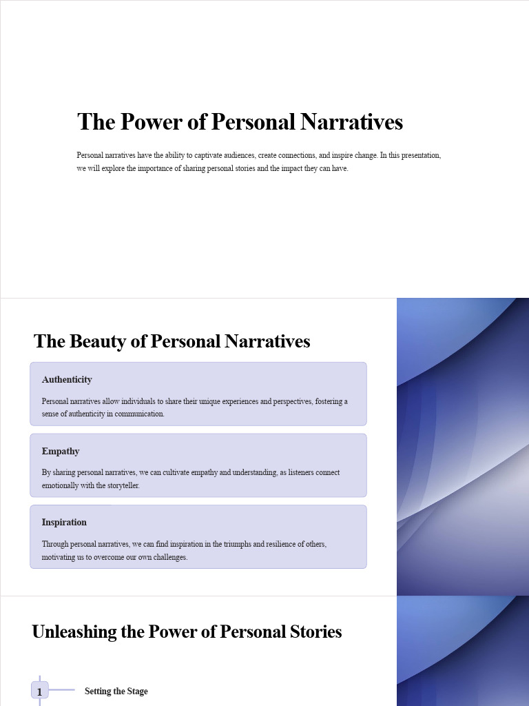 The Impact of Personal Narratives | PDF | Narrative | Storytelling