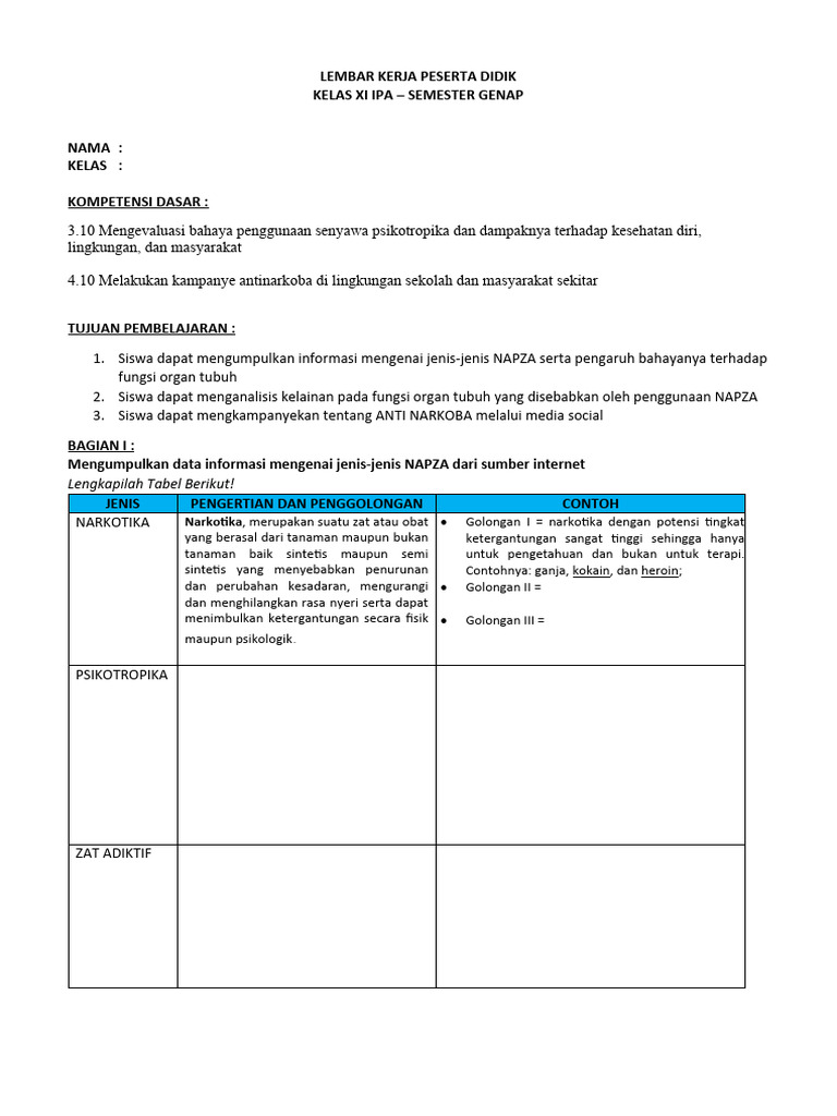 LKPD Psikotropika-1 | PDF