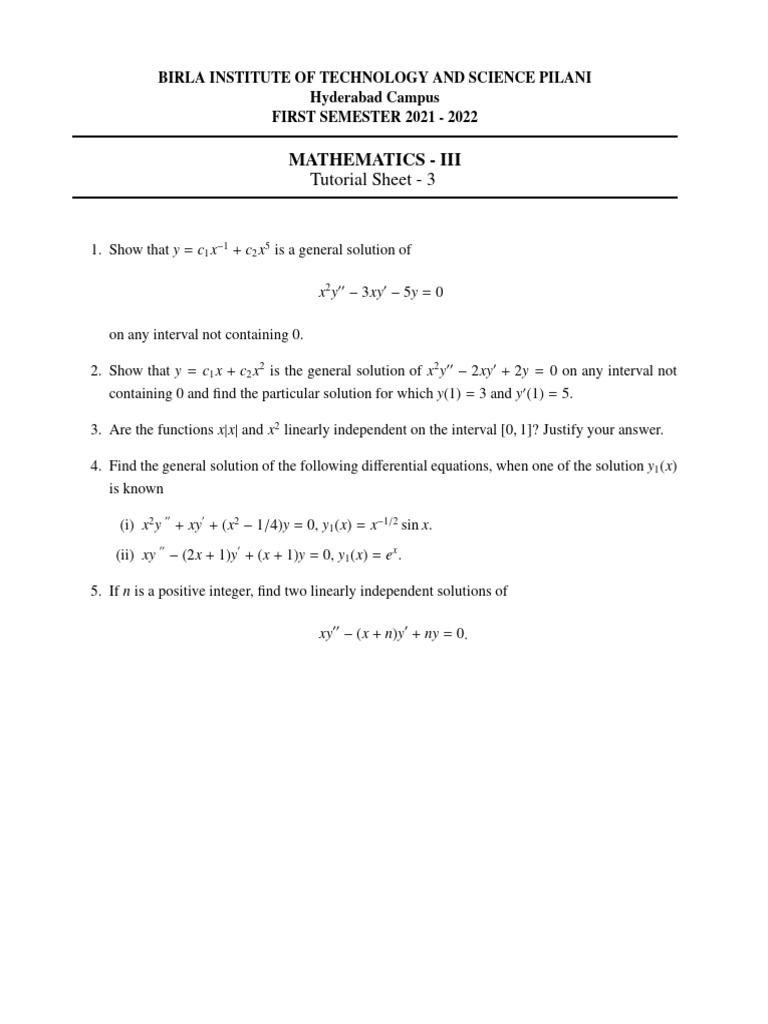 Tutorial 3 Solution | PDF