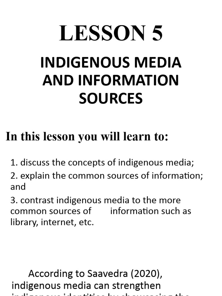 Understanding Indigenous Media Sources | PDF | Baidu | Information