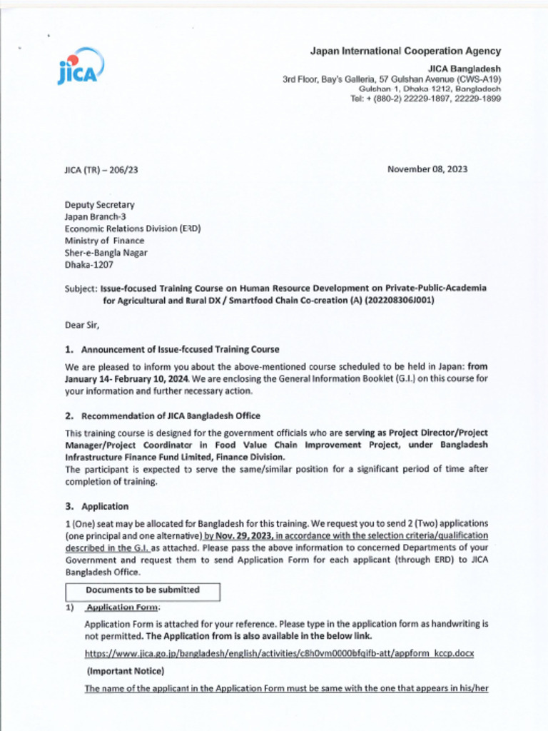 Notification Letter For BIFFL | PDF