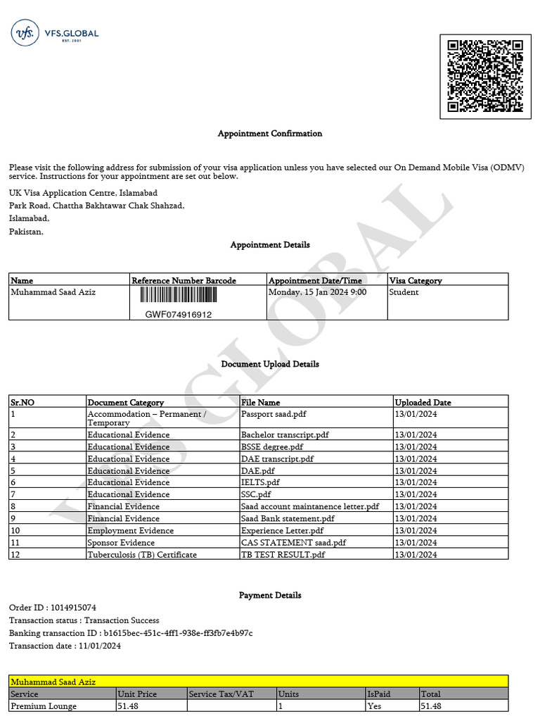 Vfs Global | PDF | Travel Visa | Payments