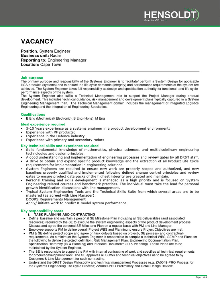 Radar System Engineer | PDF