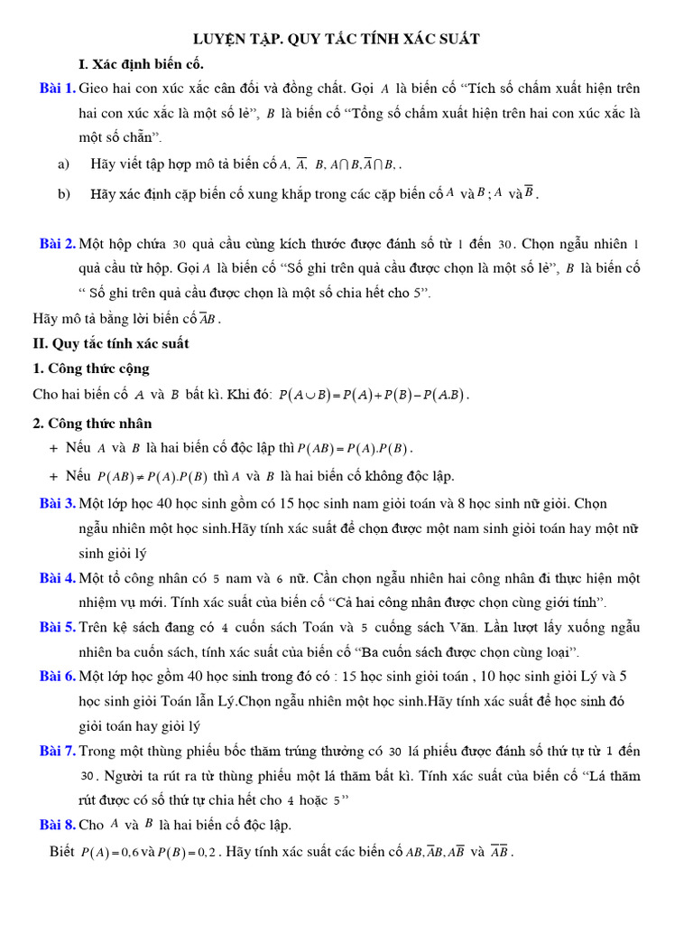 Quy Tac Tinh Xac Suat - 2 - DB | PDF