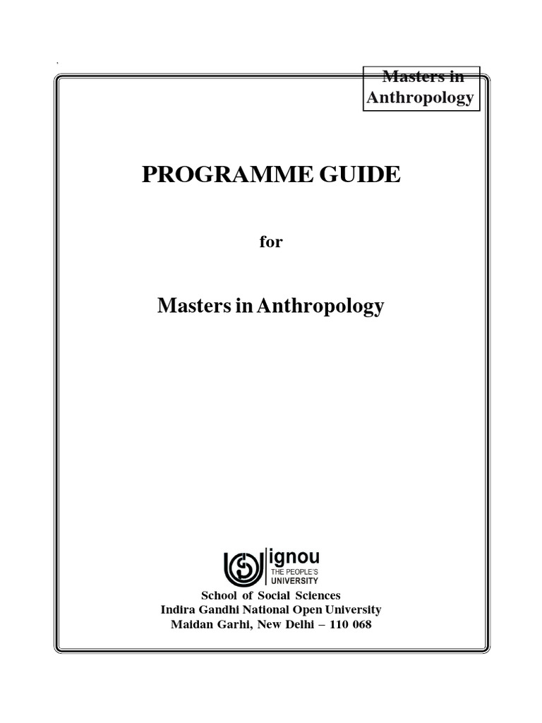 Programme Guide (MAAN) ignou | PDF | Distance Education | Anthropology