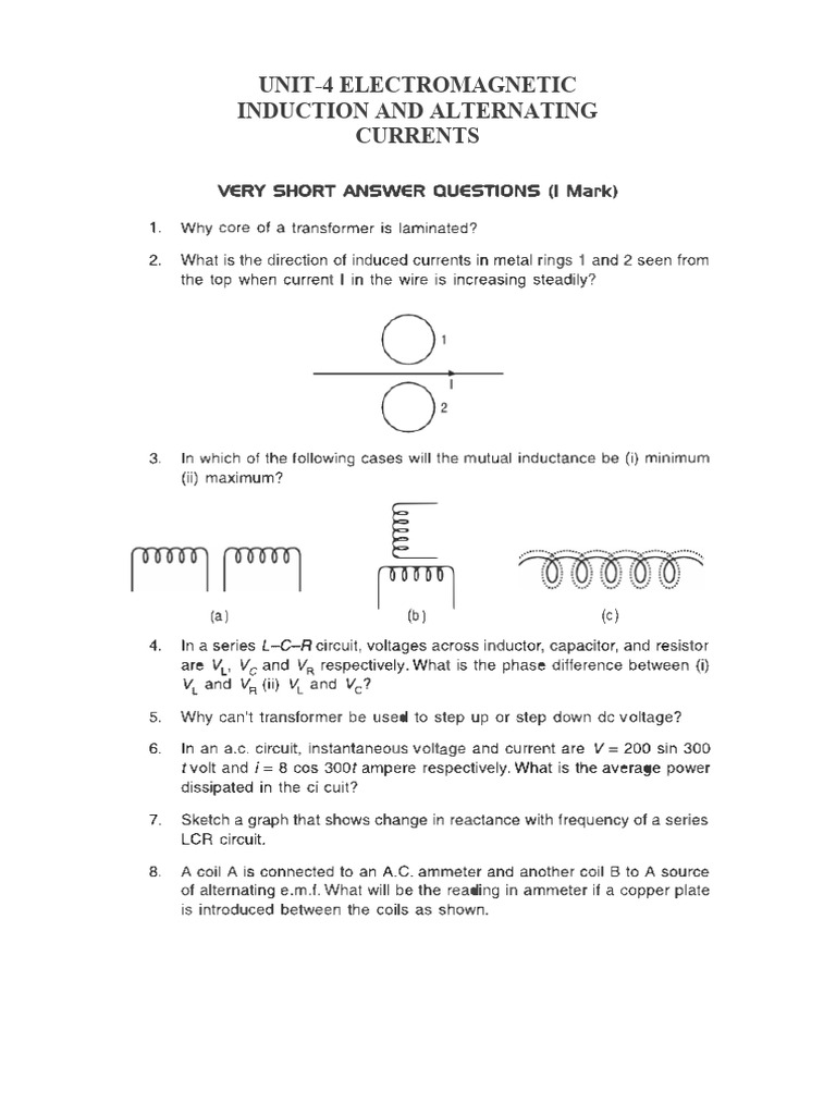 Class 12 Physics Chapter 4 | PDF | Inductor | Inductance