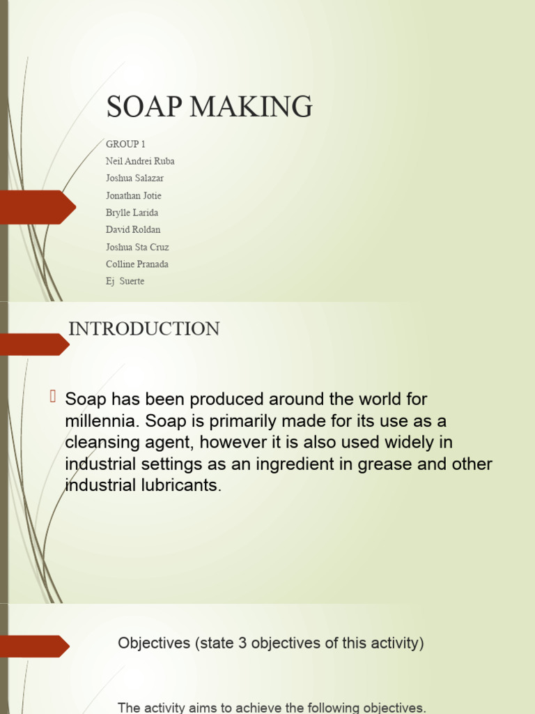 CHEM SOAP MAKING INTRODUCTION | PDF | Soap | Secondary Sector Of The ...