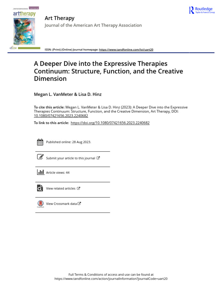 A Deeper Dive Into The Expressive Therapies Continuum Structure Function and The Creative ...