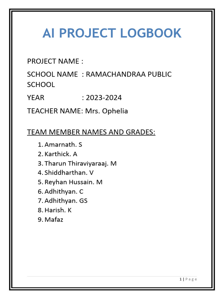 Ai Project Logbook | PDF | Information Science | Cognitive Science