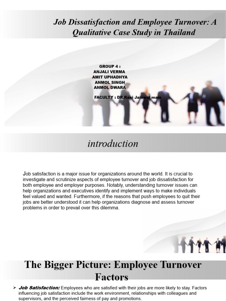 Job Dissatisfaction and Employee Turnover | PDF | Job Satisfaction ...