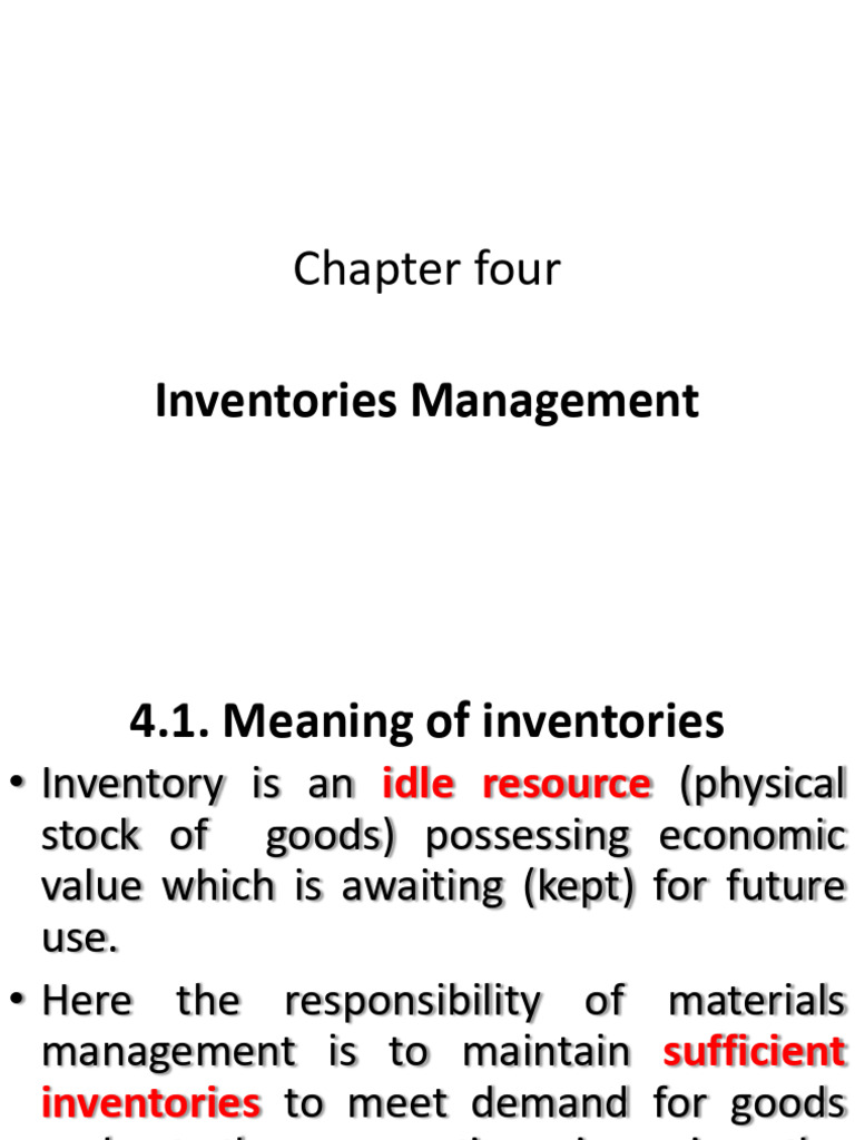 Chapter 4 Inventory MGT | PDF | Inventory | Economics
