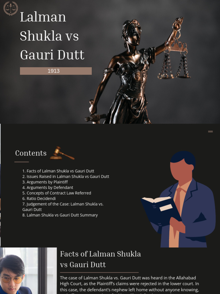 Lalman Shukla Vs Gauri Dutt | PDF | Offer And Acceptance | Lawsuit