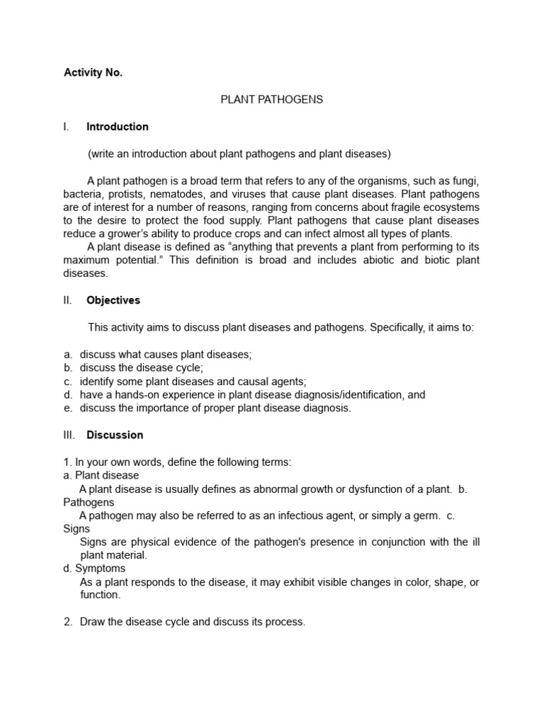 Laboratory Activity No. 2 | PDF | Plant Pathology | Pathogen
