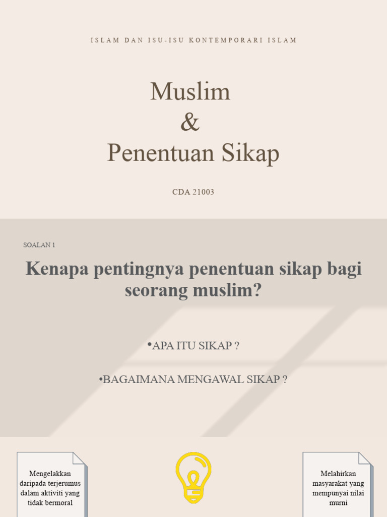 Bab 3 Muslim Dan Penentuan Sikap | PDF