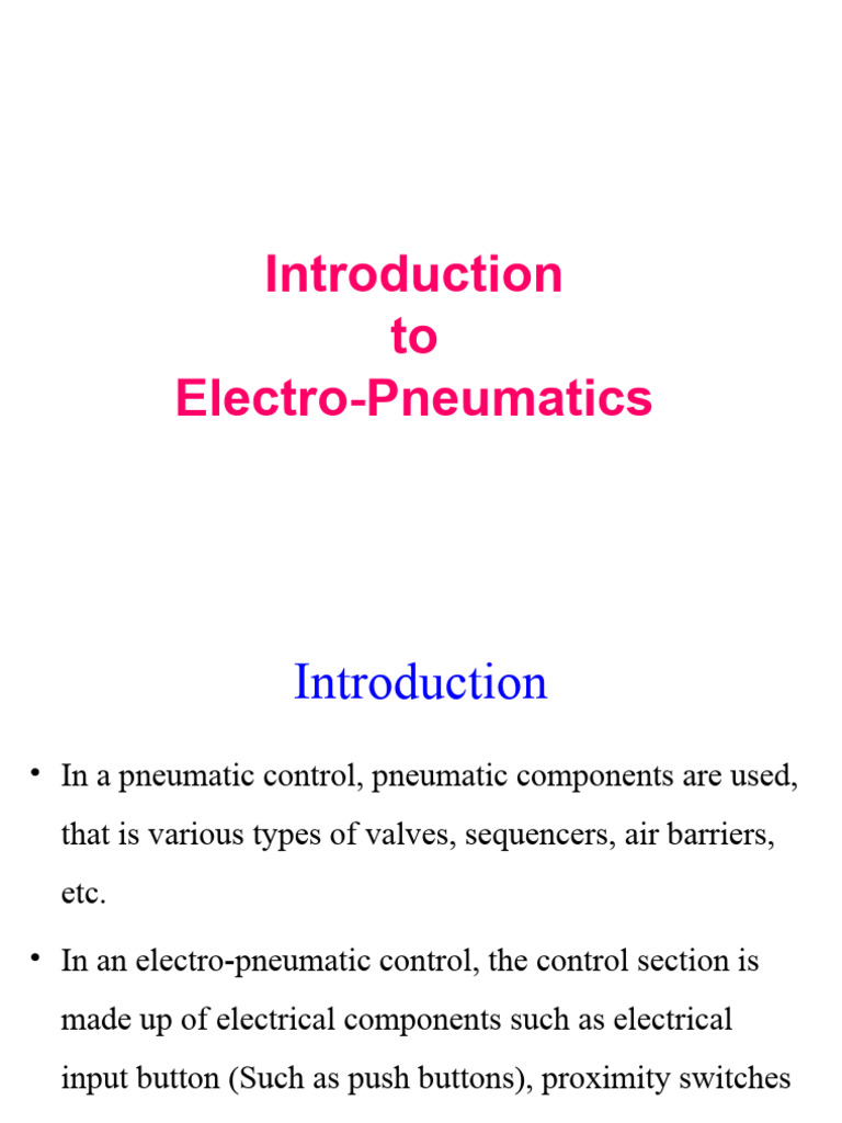 AAiT Introduction To Electro-Pneumatics | PDF | Relay | Switch
