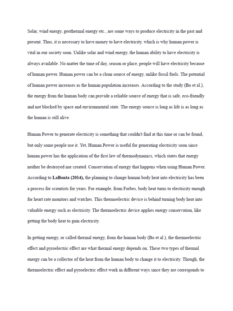 Human Power | PDF | Energy Development | Heat