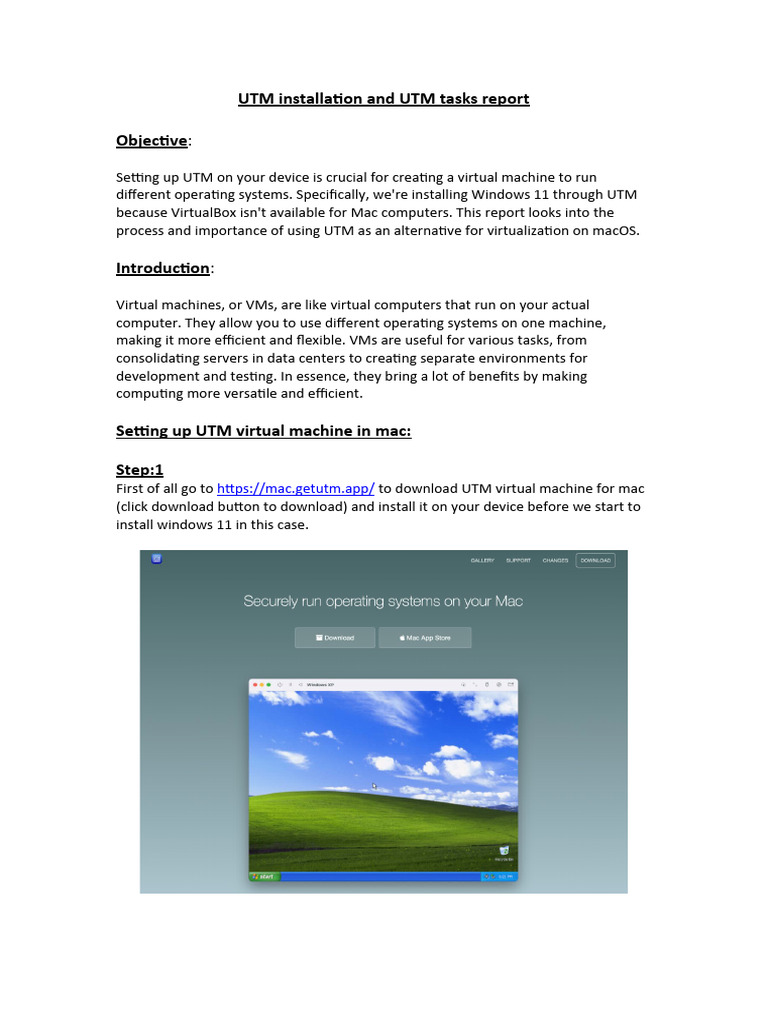 UTM Installation and UTM Tasks Report | PDF | Virtual Machine | Operating System