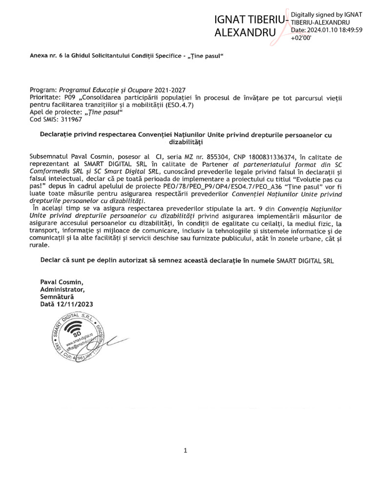 Anexa nr.6 La Ghidul Solicitantului Conditii Specifice Tine Pasul ...