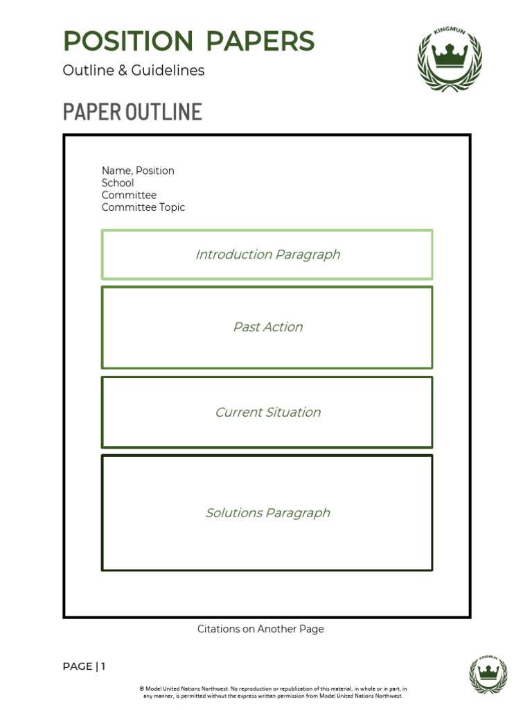 KINGMUN Position Paper Guide | PDF | Citation | United Nations