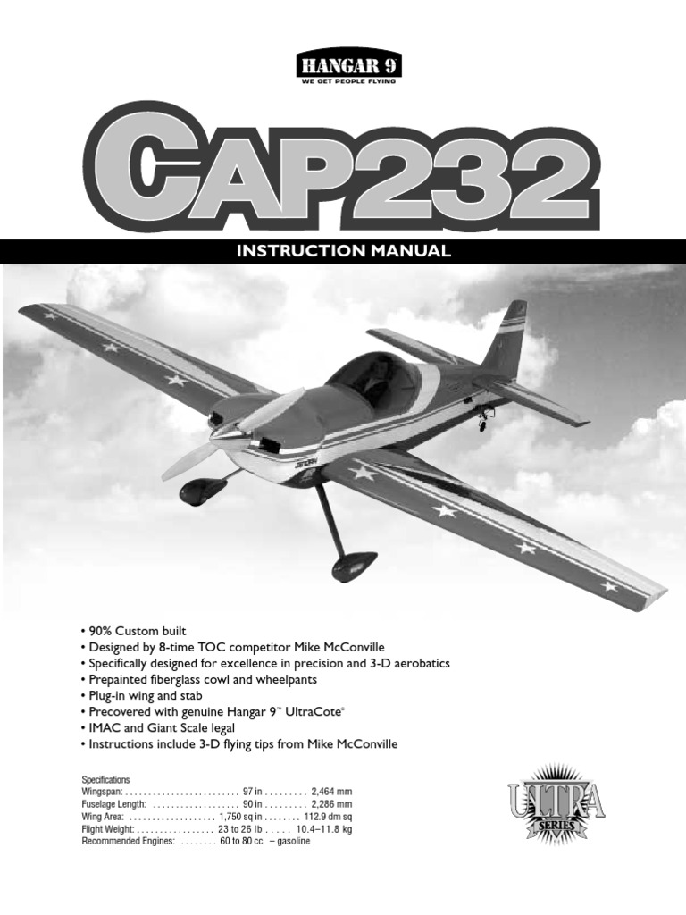 Hangar9 Cap 232 Manual | PDF | Screw | Aileron