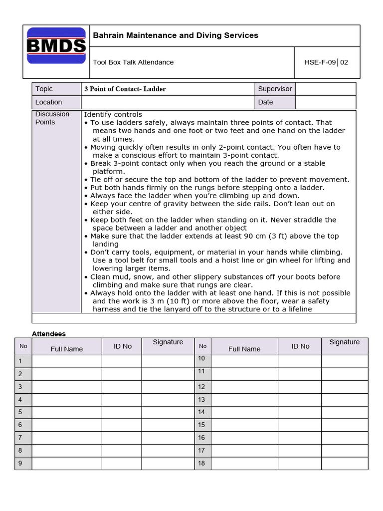 3 Point of Contact - Ladder | PDF
