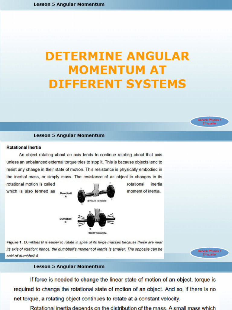Lesson 5 Angular Momentum | PDF Lesson 5 Angular Momentum | PDF