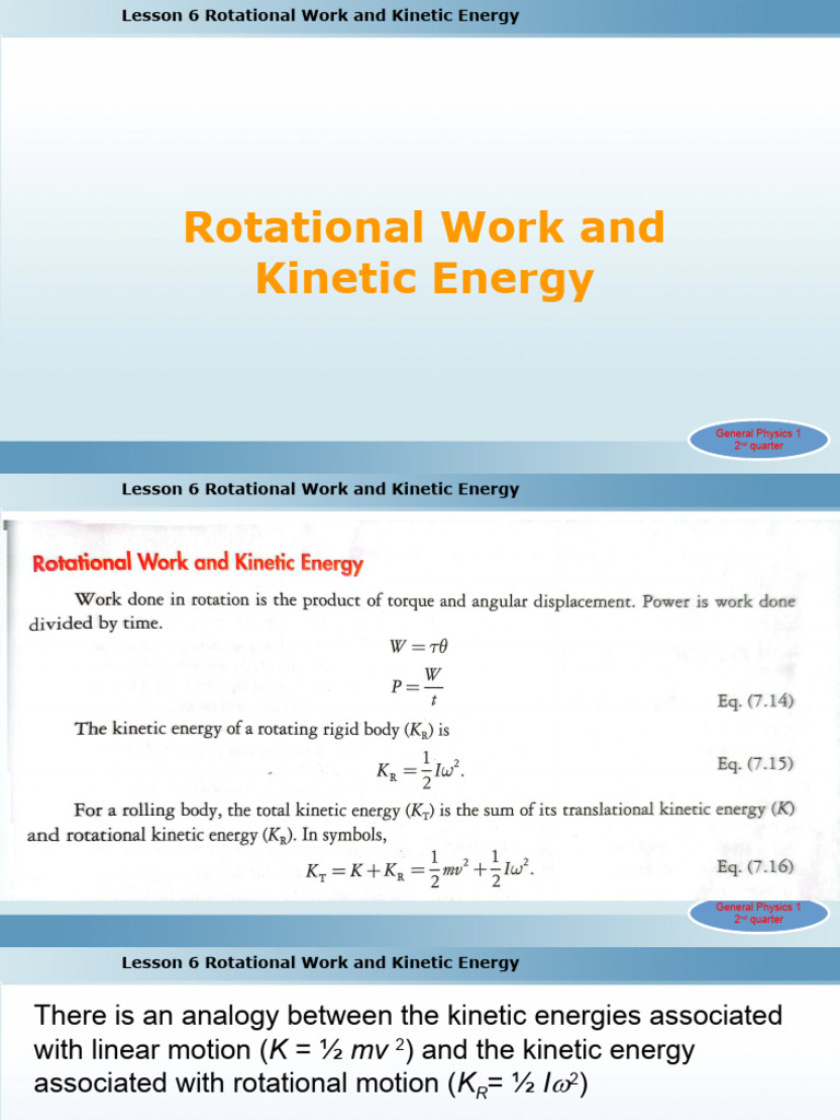 Lesson 6 Rational Work and Kinetic Energy Autosaved | PDF | Teaching ...
